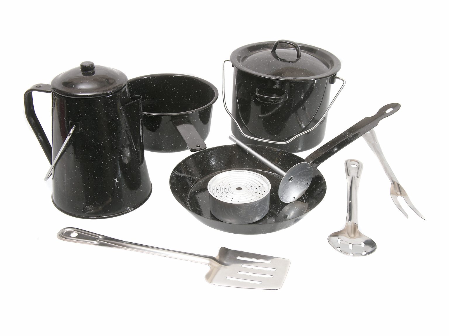 Coleman eight-piece enamelled cook set - Practical Caravan